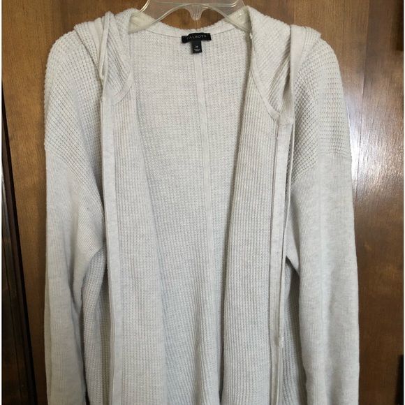 Talbots | Jackets & Coats | Talbots Waffle Knit Oatmeal Gray Hoodie ...